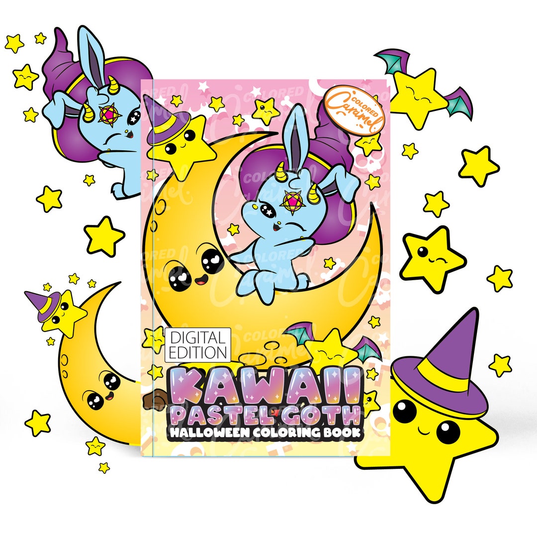 Kawaii Pastel Goth Halloween Coloring Book, Instant Digital Download ...