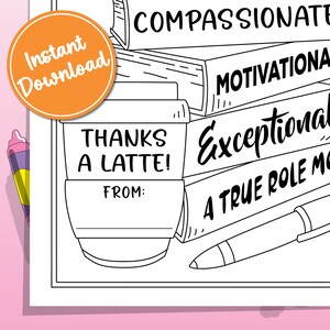 Thank You Teacher Coloring Page Gift for End of School and Appreciation ...