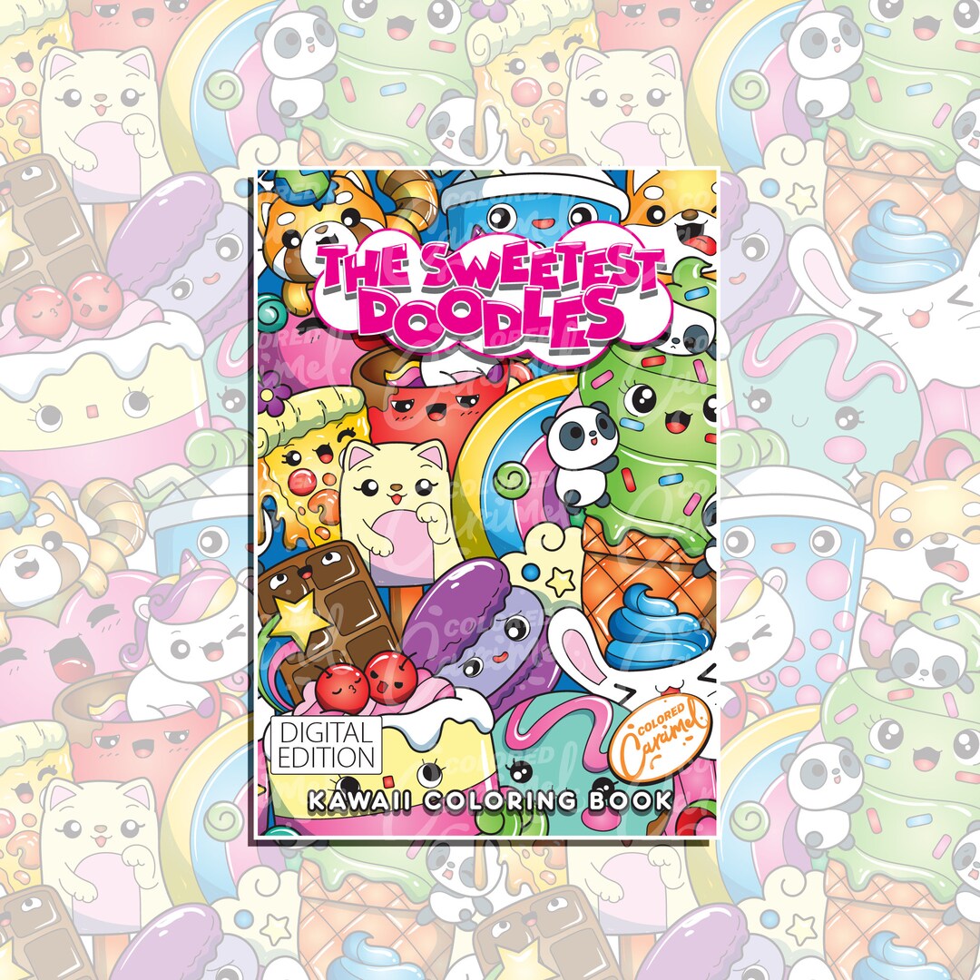 Kawaii Doodles Coloring Book, Cute, Sweet Instant Digital Download ...