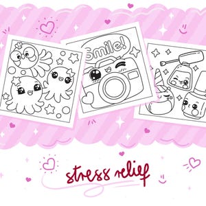 Easy, Bold, Cute Kawaii Coloring Book, Printable Instant Digital ...