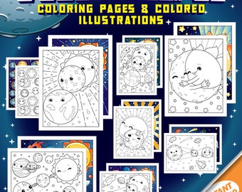 Total Solar Eclipse April 8 2024 Coloring Page for Kids, Cute Printable ...