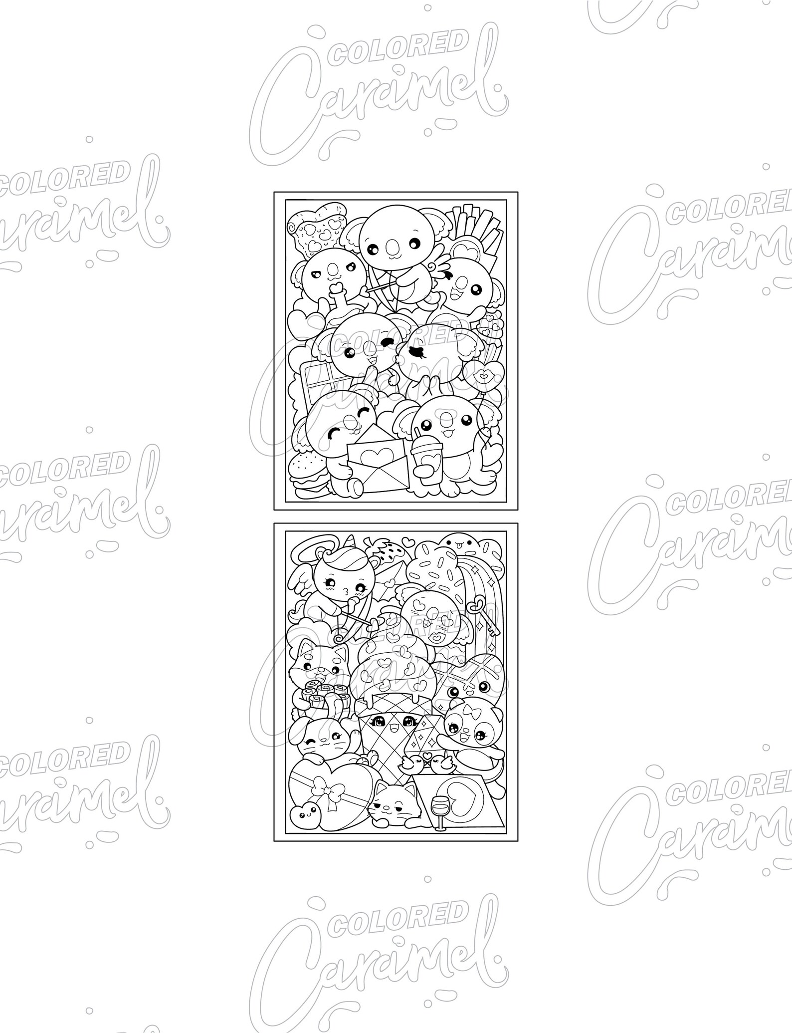 Love Doodles Kawaii Coloring Book Printable PDF Download - Etsy