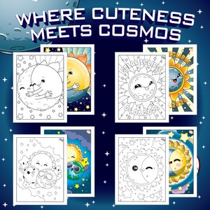 Total Solar Eclipse April 2024, Set of 16 Coloring Pages for Kids, Cute ...