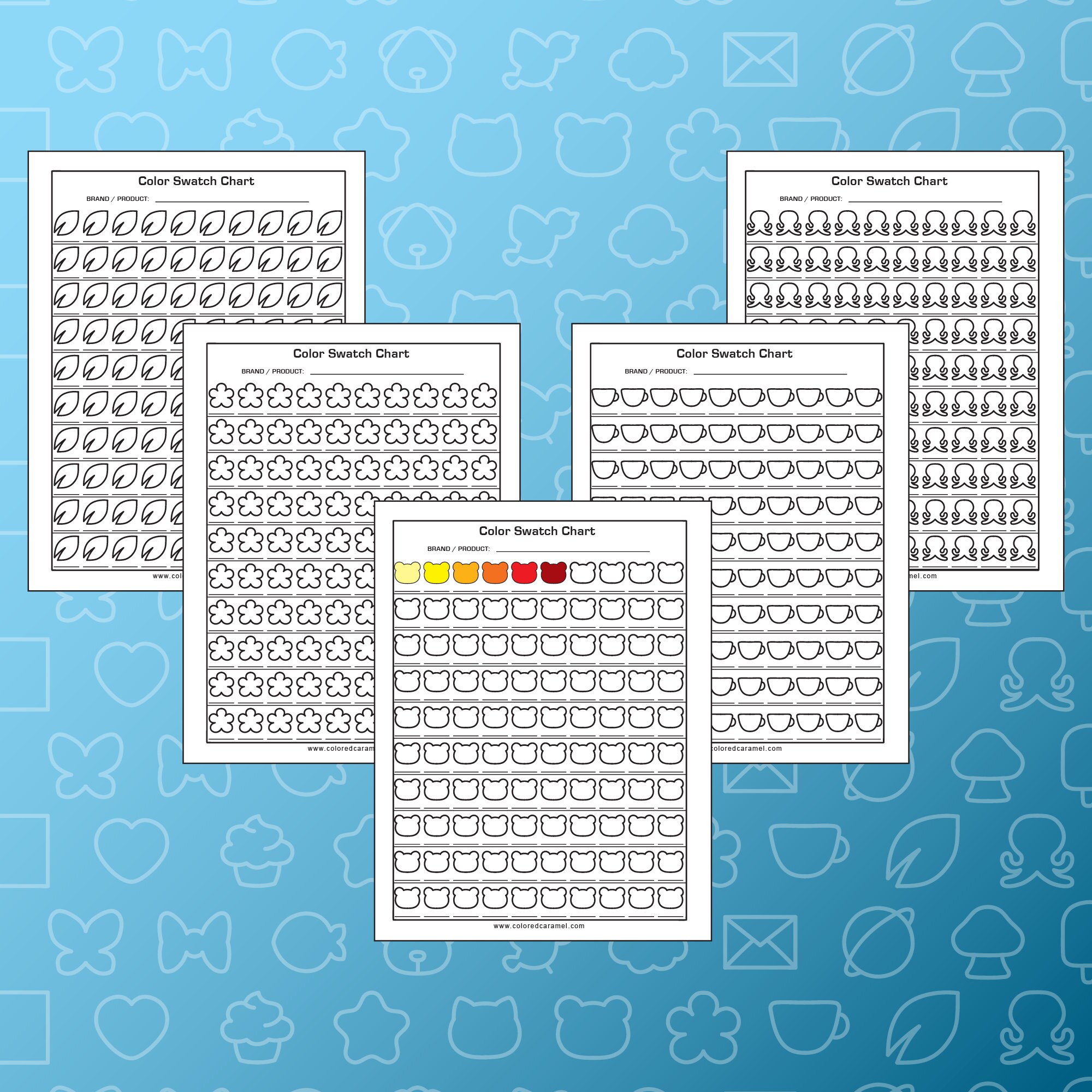 Blank Color Swatch Charts, Instant Download Printable Digital PDF ...