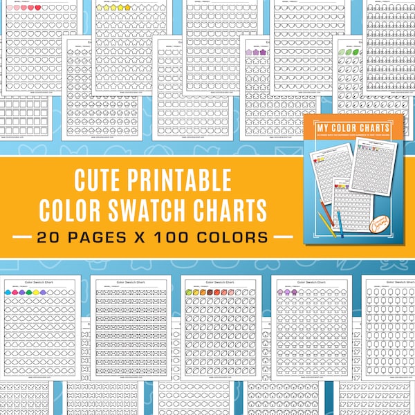 Color Swatch Chart Blank Color Chart Printable Color Swatch Template ...