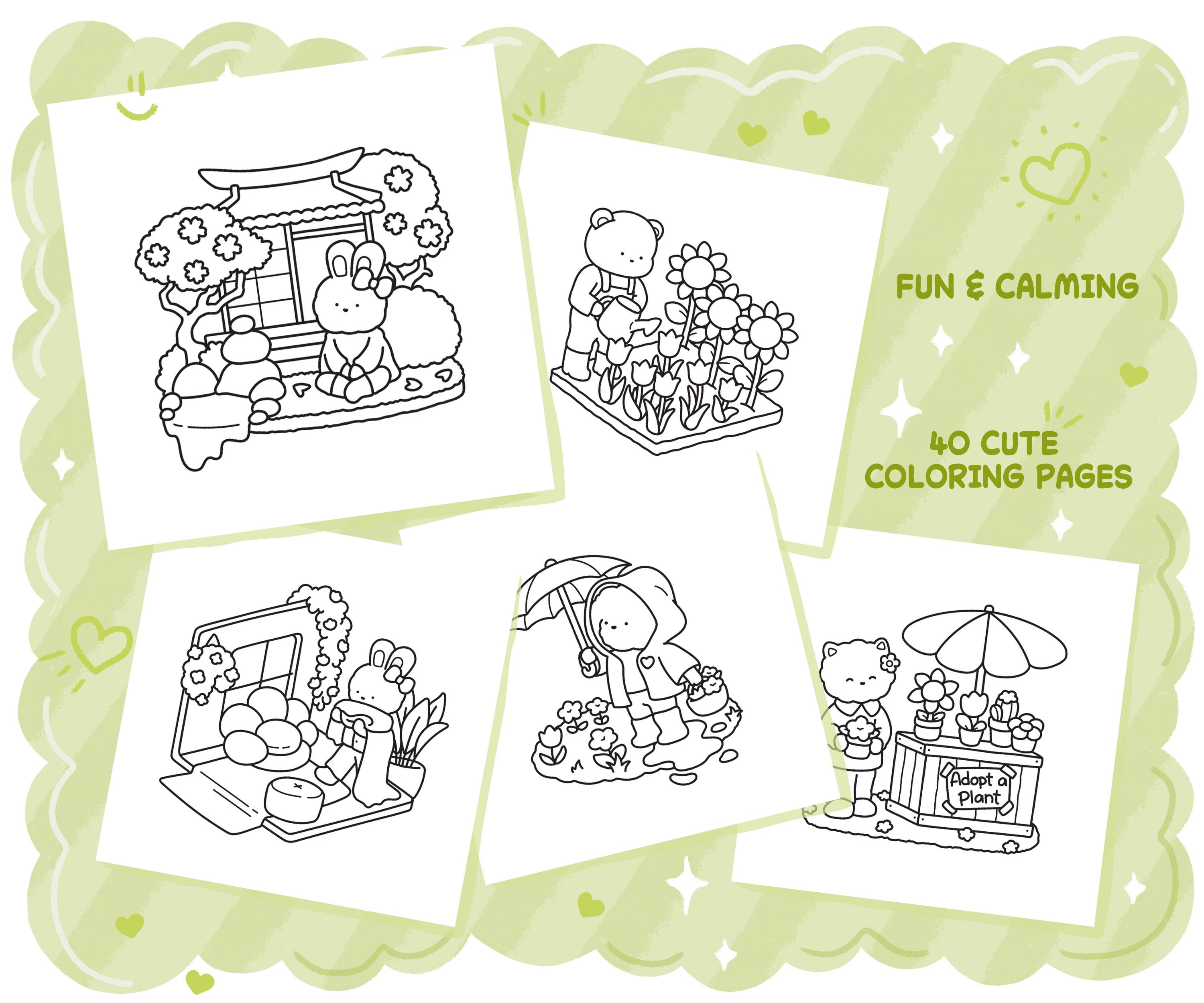 Cute, Cozy and Comfy Coloring Pages, 40 Relaxing Blooming Spaces and ...
