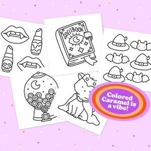 Halloween Coloring Book, Cute, Spooky Printable Instant Digital ...