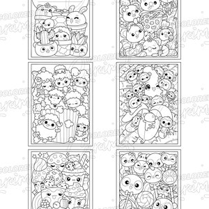 Kawaii Doodles Coloring Book, Cute, Sweet Instant Digital Download ...