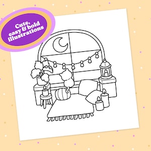 Cute Coloring Pages for Cozy Girls, 40 Relaxing, Comfy and Hygge Home ...