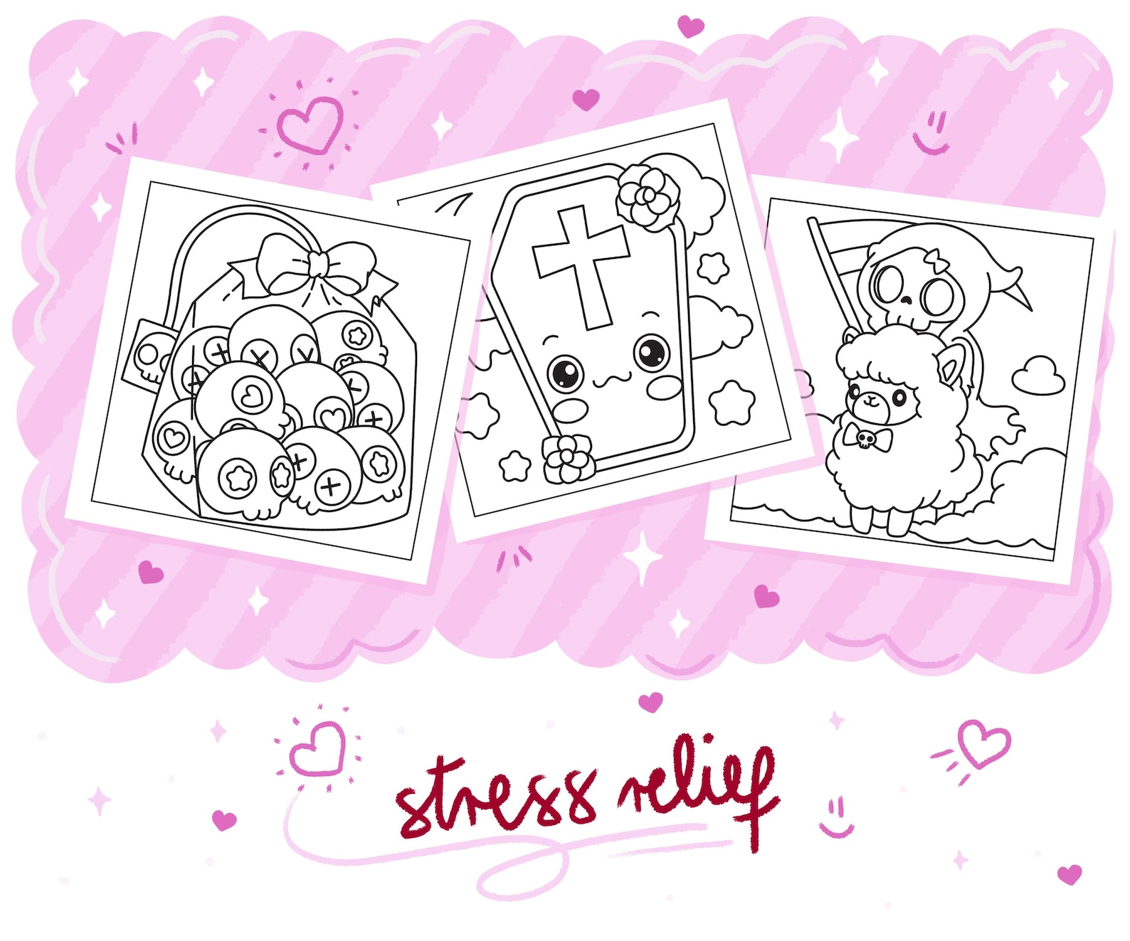 Creepy Cute Kawaii Pastel Coloring Book, Printable Instant Digital ...