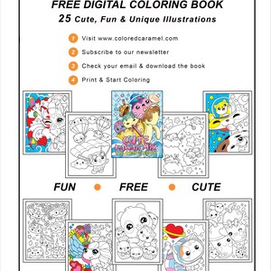 Halloween Coloring Book, Cute, Spooky Printable Instant Digital ...