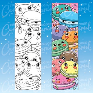 Kawaii Sweets Coloring Bookmarks: DIY Printable Markers (digital ...