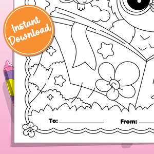 Best Teacher Ever Owl Coloring Page, Thank You Gift for End of School ...