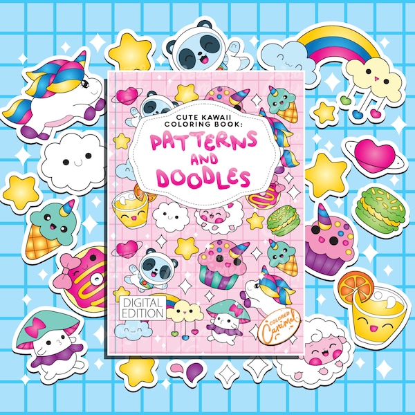Kawaii Doodles Coloring Book - Etsy