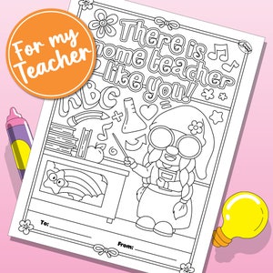 Gnome Teacher Coloring Page, Thank You Gift for End of School and ...