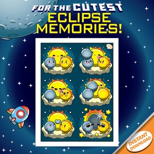 Total Solar Eclipse April 8 2024 Coloring Page for Kids, Cute Printable ...