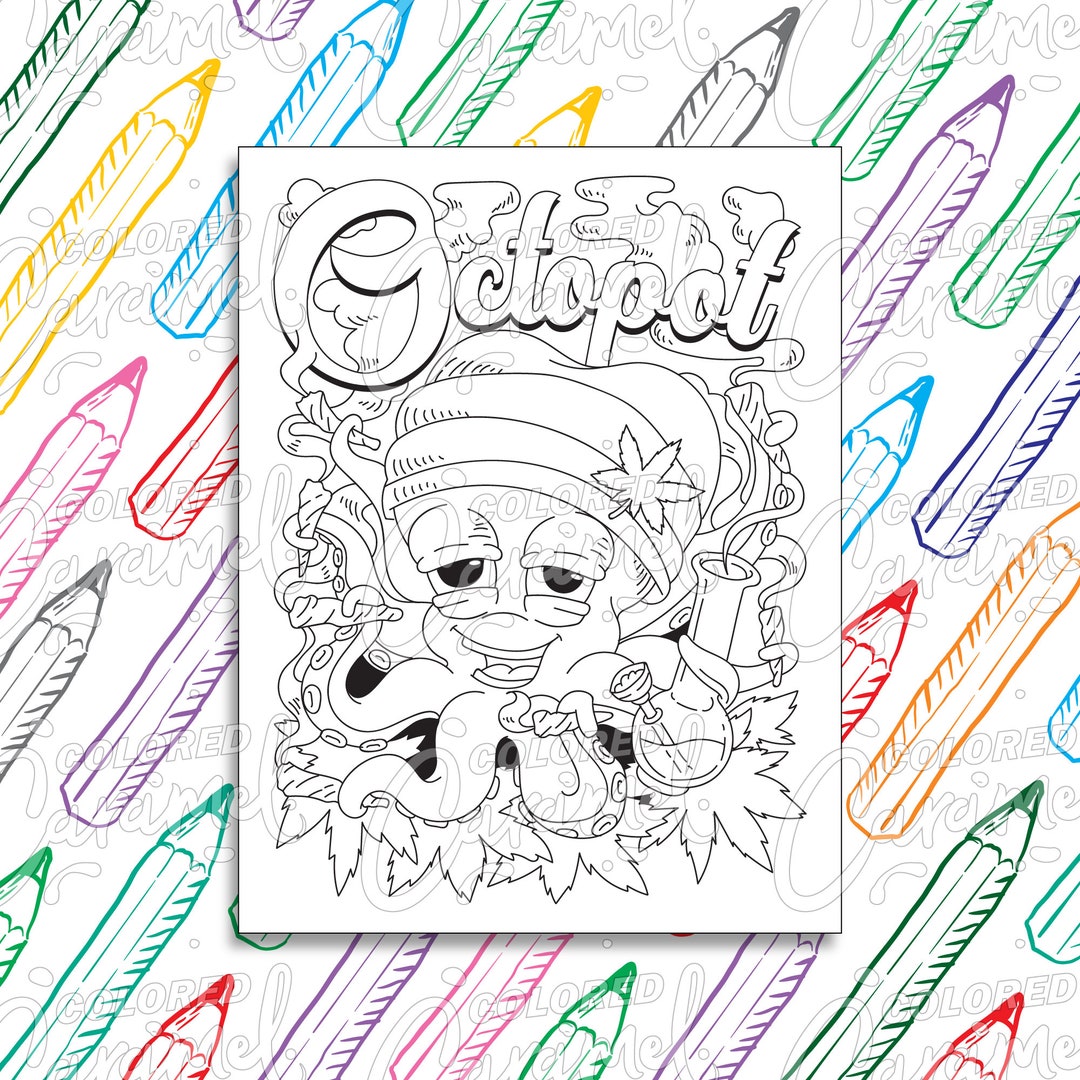 Stoner Coloring Page Digital Download PDF, Trippy, Funny and Cool ...