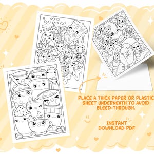Kawaii Doodles Coloring Book, Cute, Sweet Instant Digital Download ...