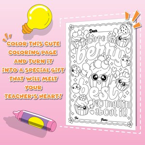 Berry Best Teacher Coloring Page, Thank You Gift for End of School and ...