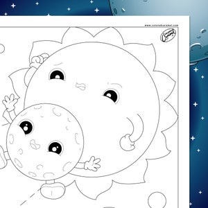 Total Solar Eclipse April 8 2024 Coloring & Pre-colored Poster for Kids ...