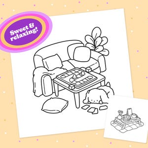 Cute Coloring Pages for Cozy Girls, 40 Relaxing, Comfy and Hygge Home ...