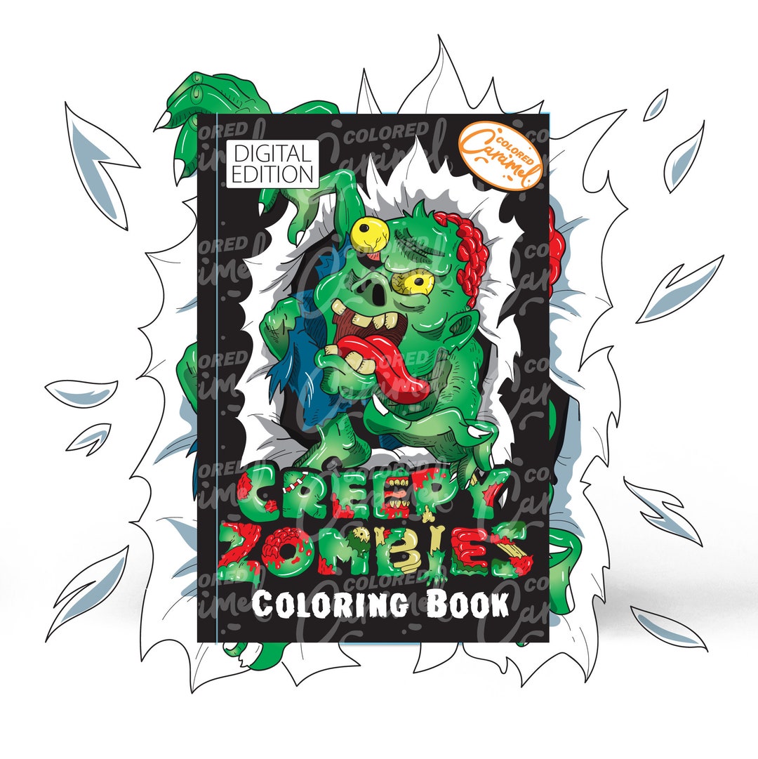 Zombies Coloring Book Printable Digital PDF Instant Download Pages ...