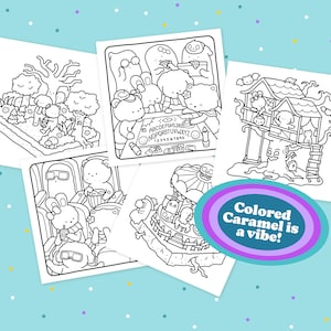 Halloween Coloring Pages, 40 Cute, Cozy, Spooky Vibes Illustrations ...