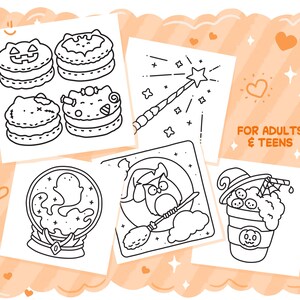 Halloween Coloring Book, Cute, Spooky Printable Instant Digital ...
