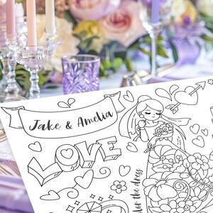 Wedding Coloring Placemat for Kids With Cute Activity Games, Easy to ...