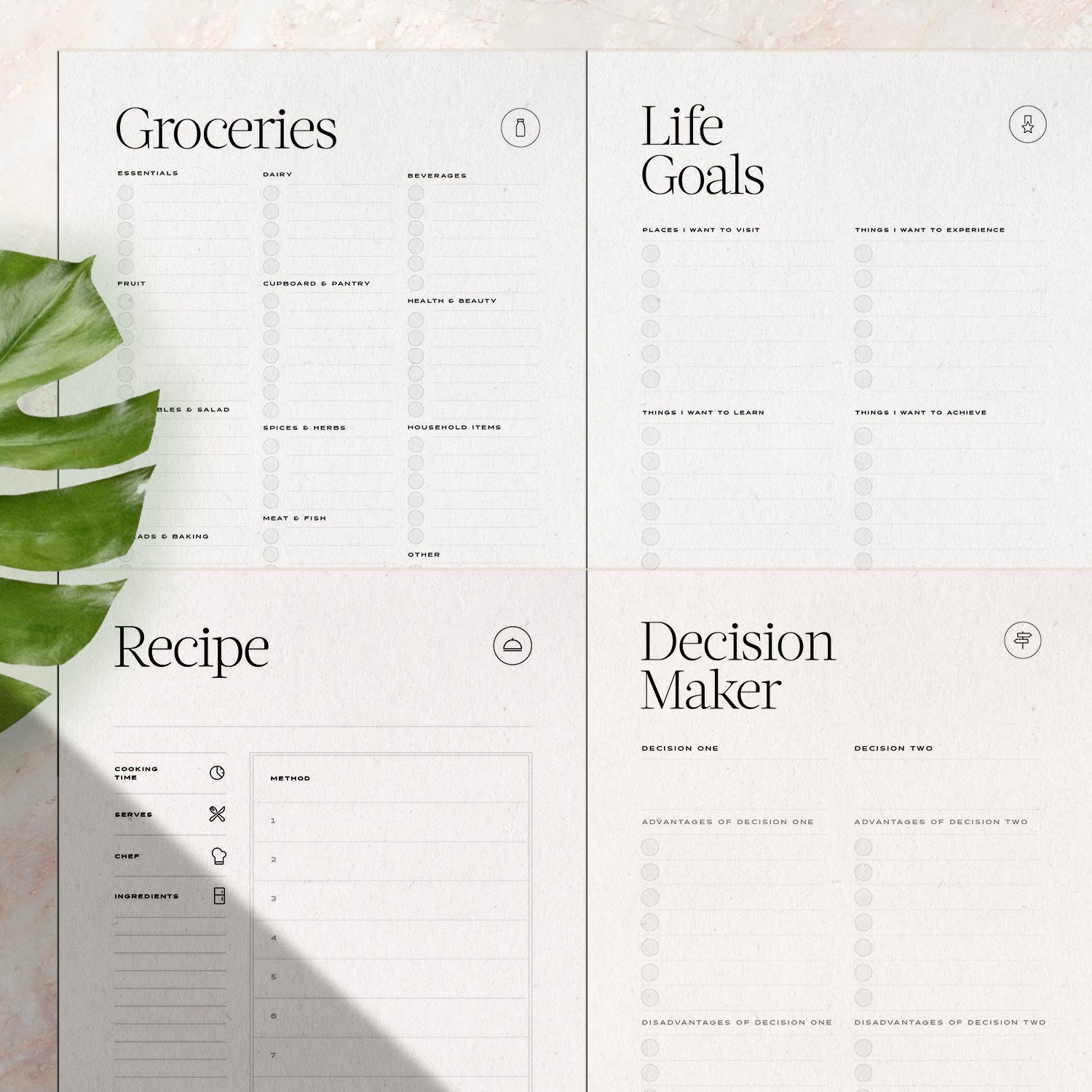 20 Printable & Editable Stunning Planner Designs Bundle of Daily Weekly ...