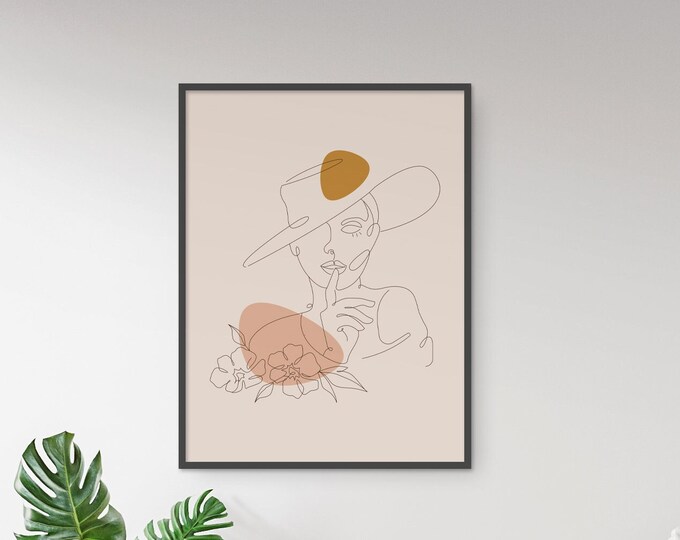 Woman Line Art Print, Female Figure Line Art Set, Naked Woman Wall Art ...