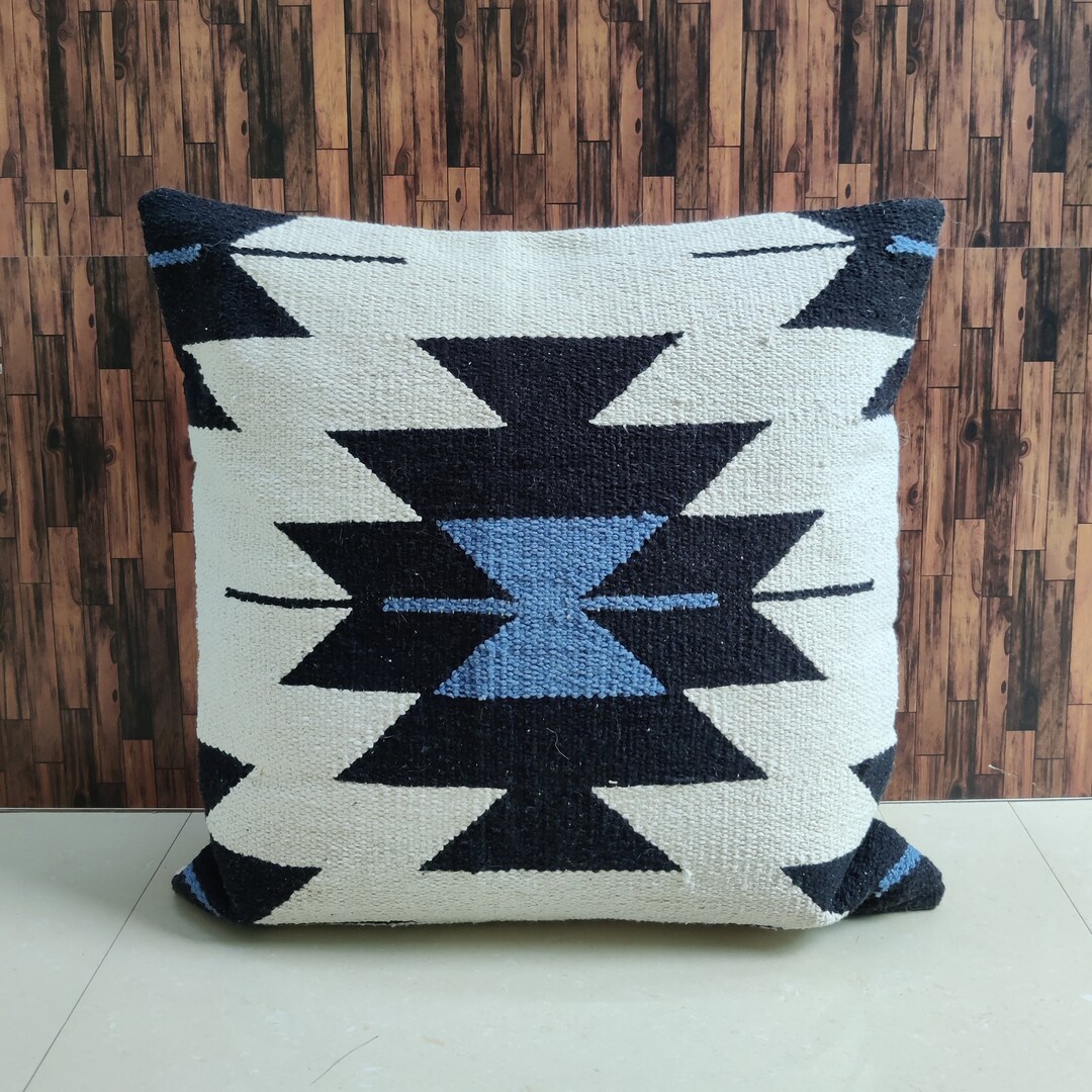 Boho Hand Loom Woven 100% Cotton Textured Cushion Cover 18"x18" Inches ...