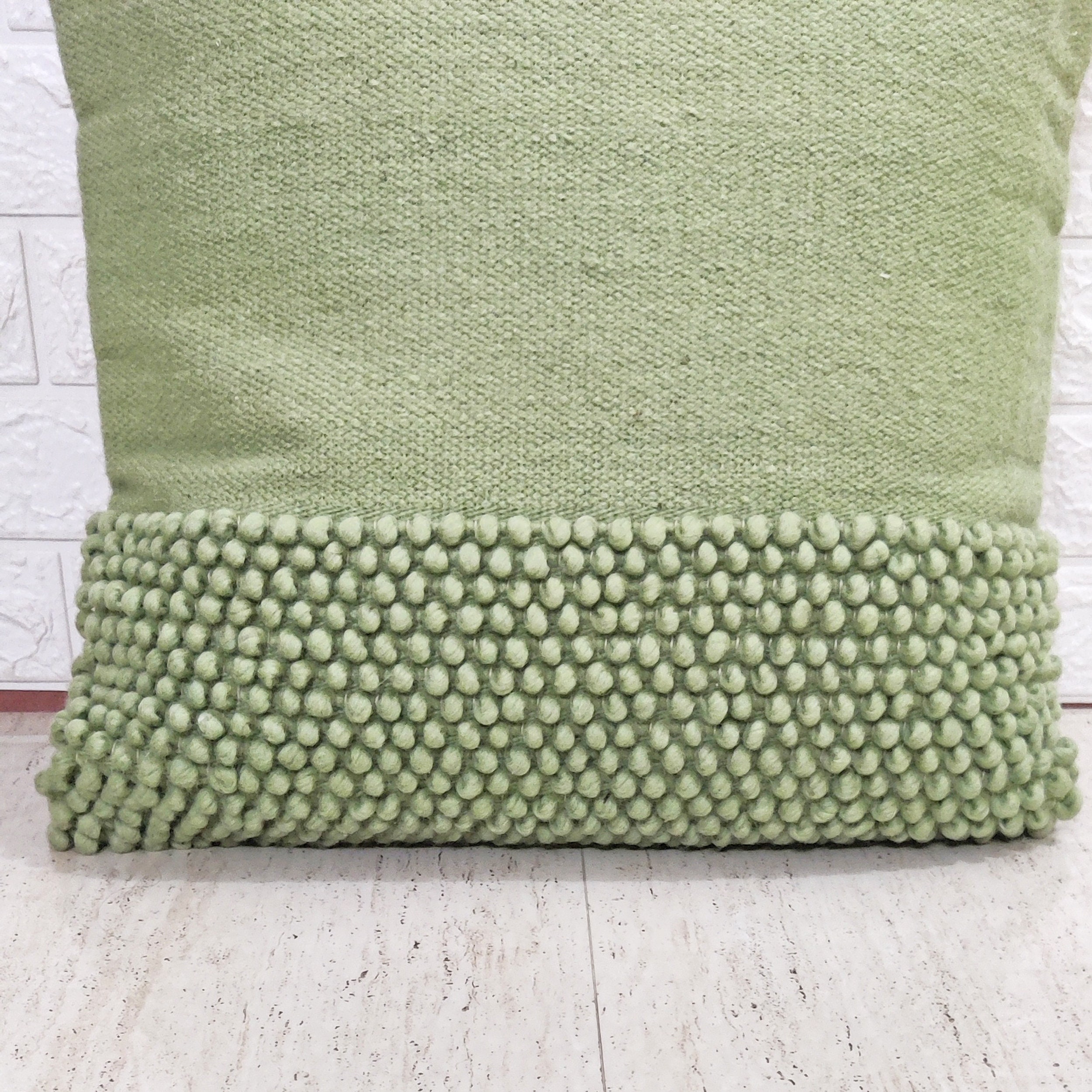 Sage Green Chunky Loops Hand Woven 100% Wool Inches Decorative Throw - Etsy