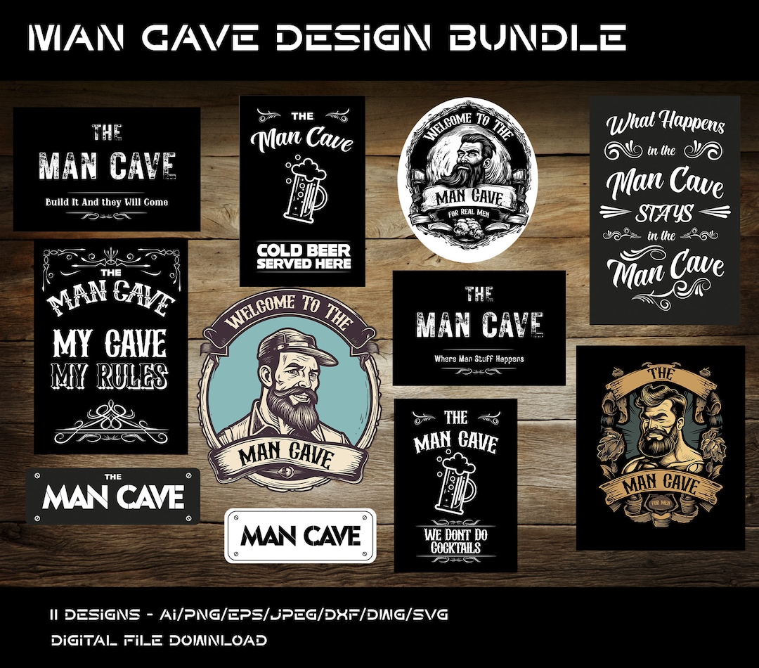 Man Cave Design Bundle Digital Download Containing Ai, Eps, Svg, Png ...