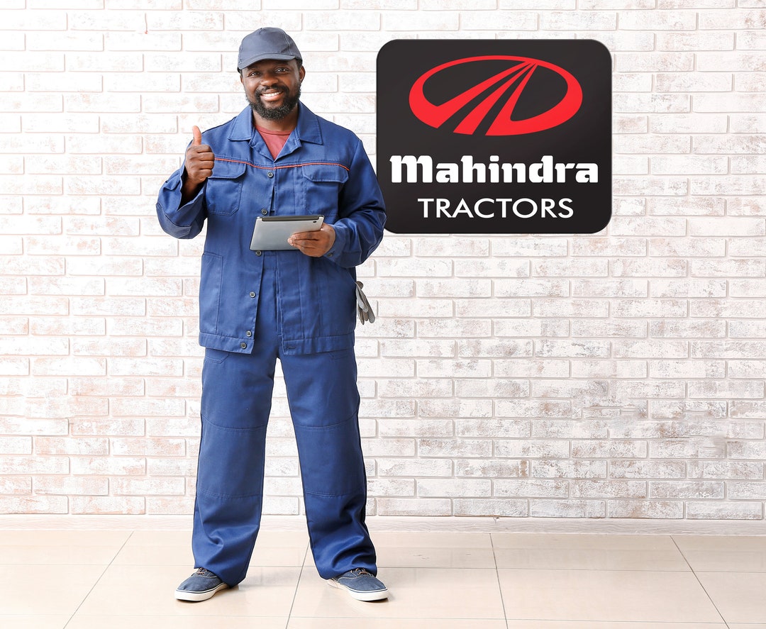 33" Mahindra Tractors Logo Large Metal Wall Sign for Garage, Bar or Man ...
