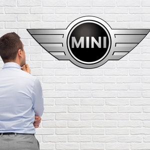 36” Mini Cooper Wall Sign for Man Cave or Garage / Cars Decor / Free ...