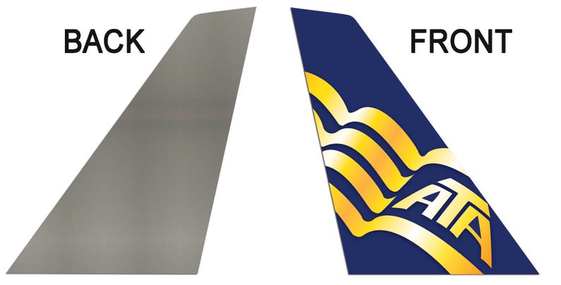 ATA Airlines Ribbon Livery Tail: Metal Airline Sign, Pilot Gift (up to ...