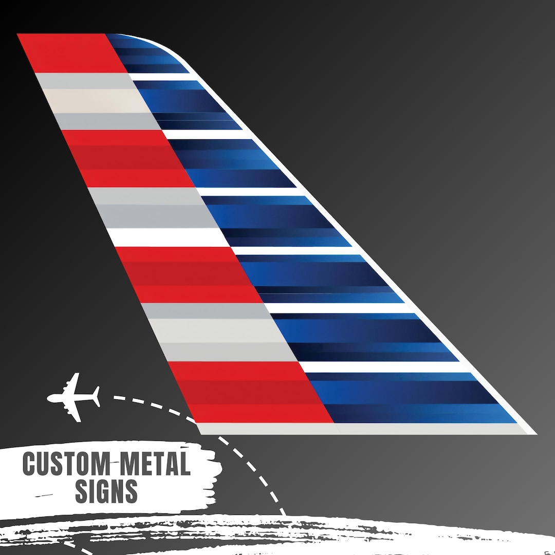 Metal American Airlines Tail Sign: Modern Livery, Garage Decor (up to ...