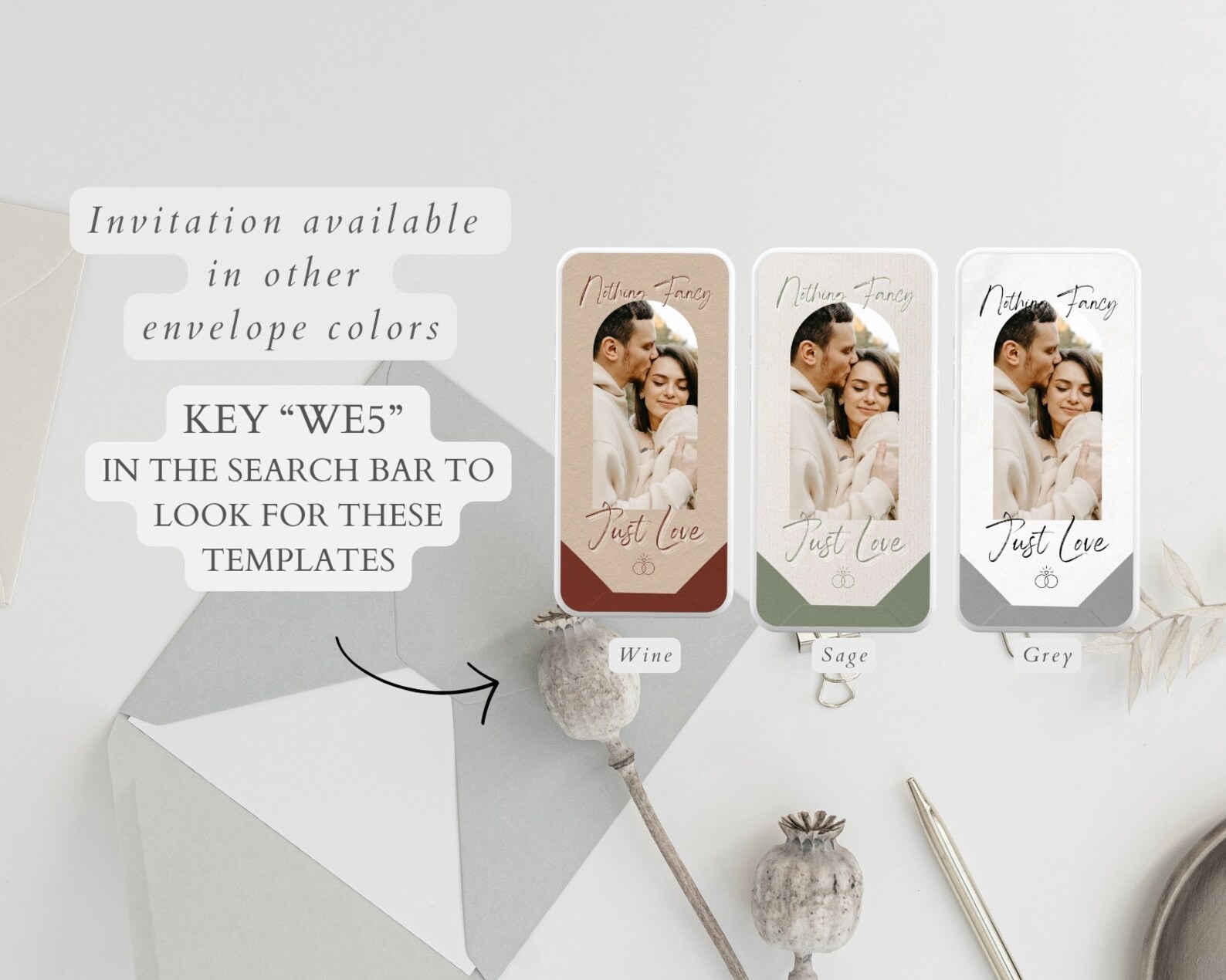 Editable Olive Eloped Wedding Template Video Invitation, Animated ...