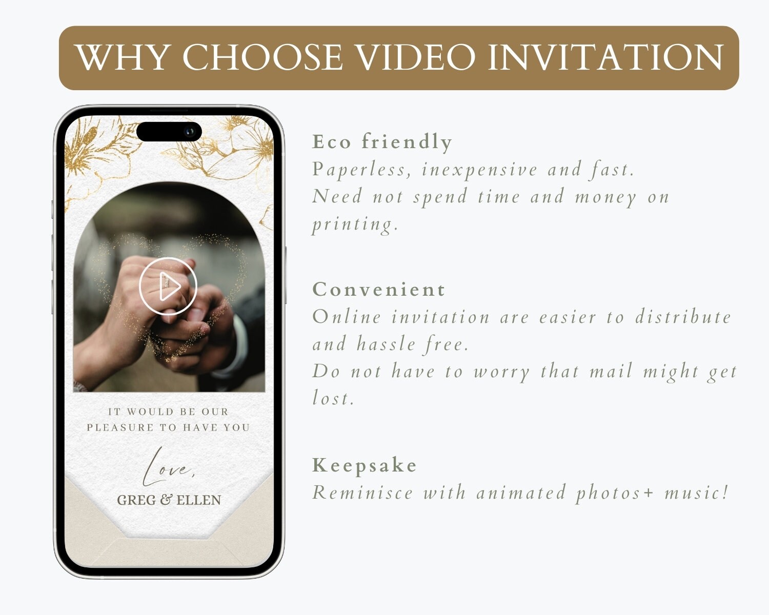 Digital Modern Wedding Invitation Template With Envelope, Photo Wedding ...