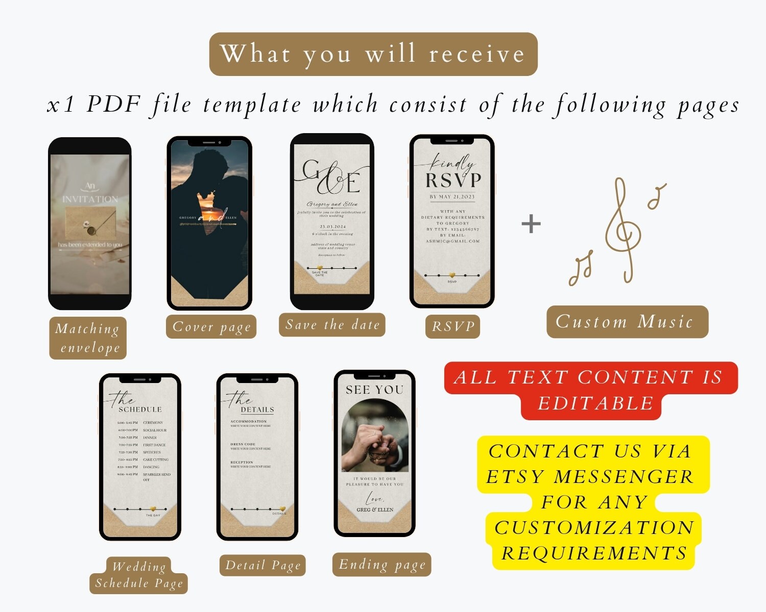 Digital Modern Wedding Invitation Template, Minimalist Wedding Video ...