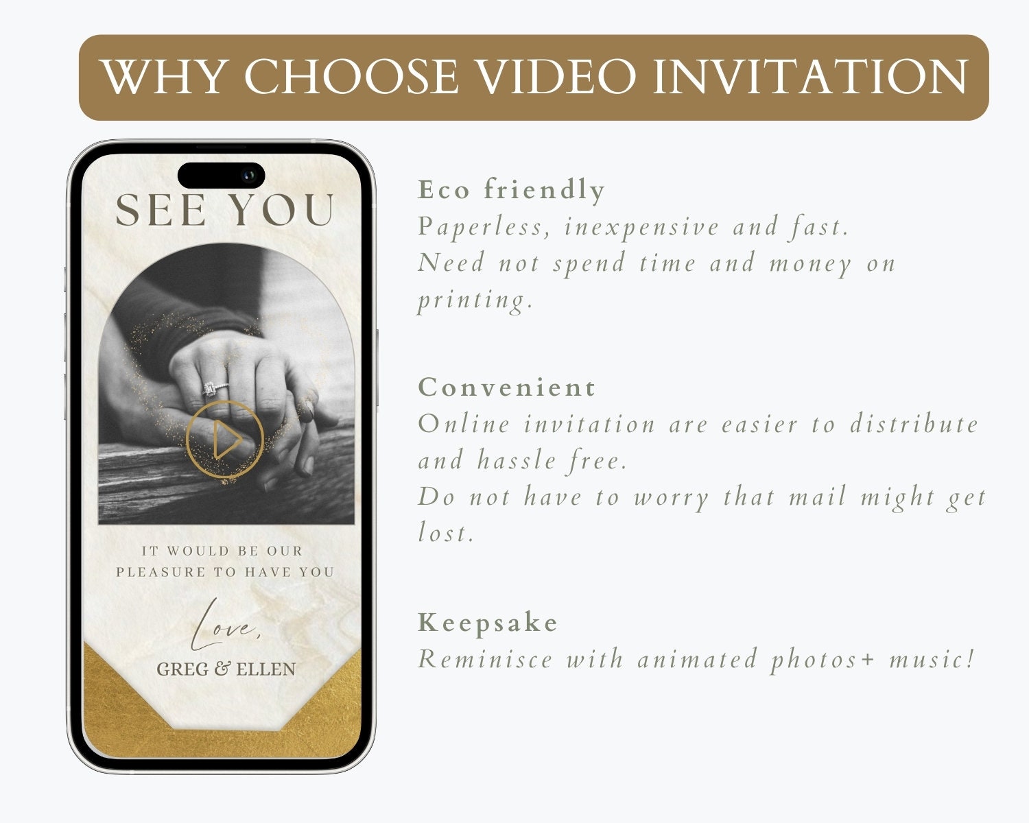 Digital Modern Wedding Invitation Template With Envelope, Animated ...