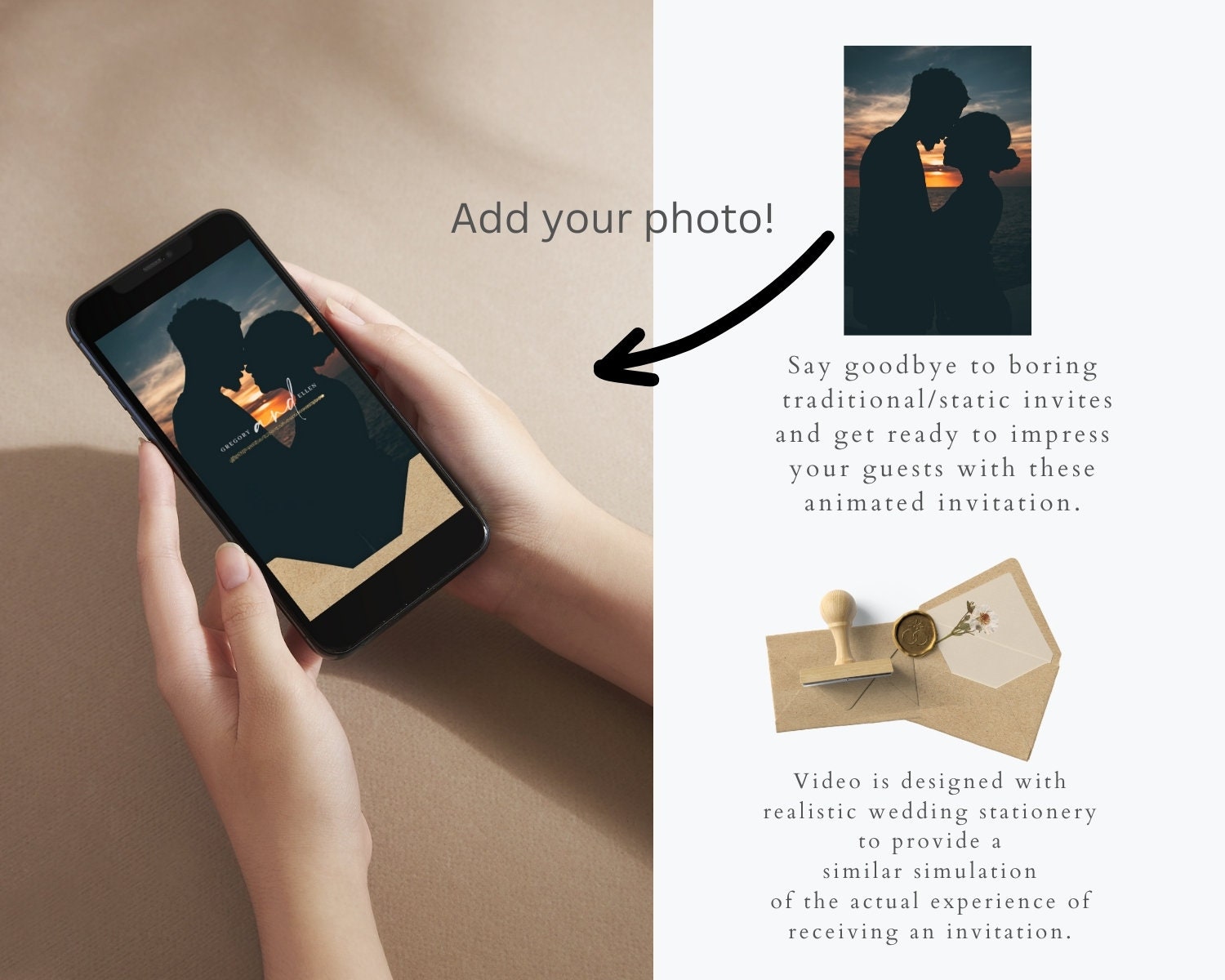 Digital Modern Wedding Invitation Template, Minimalist Wedding Video ...