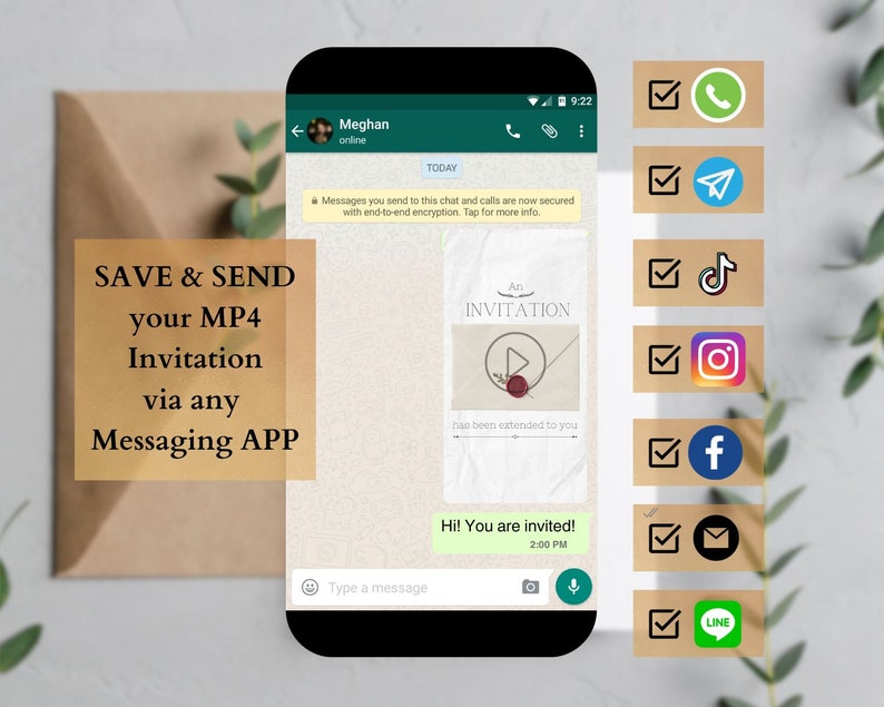Digital Modern Wedding Invitation Suite Template With Envelope and ...