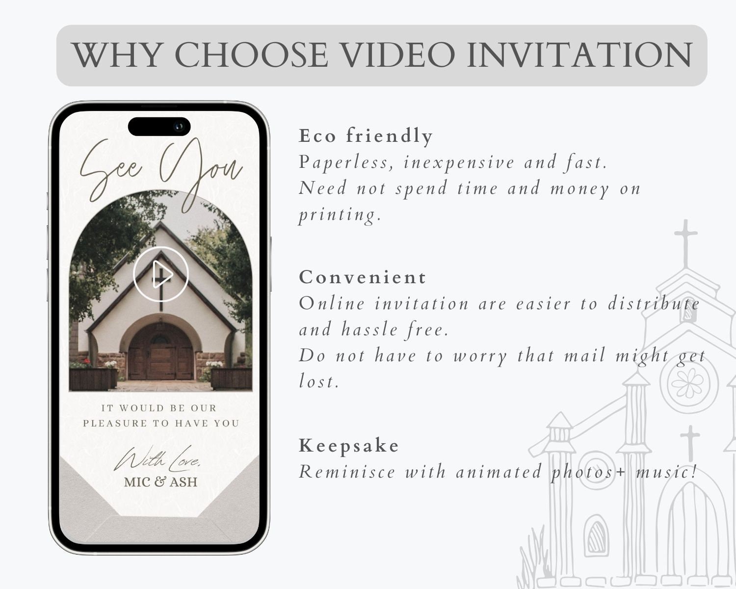 Editable Church Wedding Invitation Template Video With Envelope ...