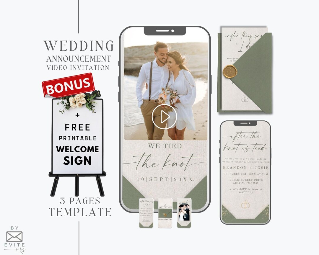 Editable Animated Wedding Announcement Invitation Template Video With ...