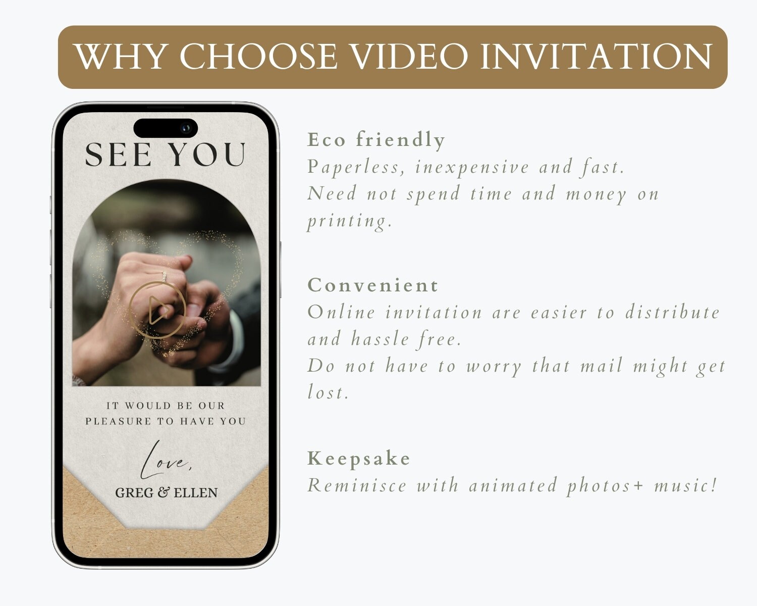 Digital Modern Wedding Invitation Template, Minimalist Wedding Video ...