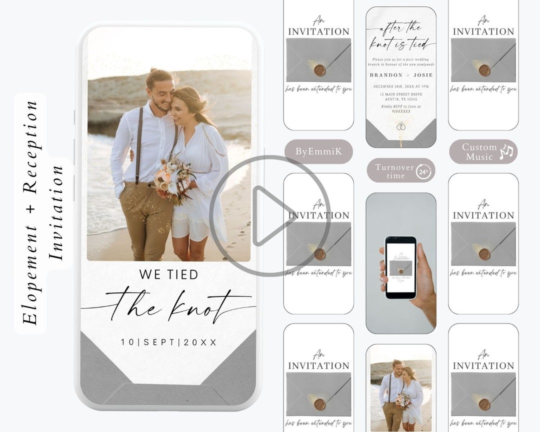 Animated Elopement Wedding Invitation Elopement Video - Etsy