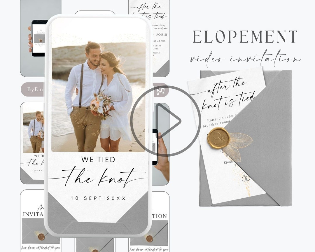 Animated Elopement Wedding Invitation Elopement Video - Etsy