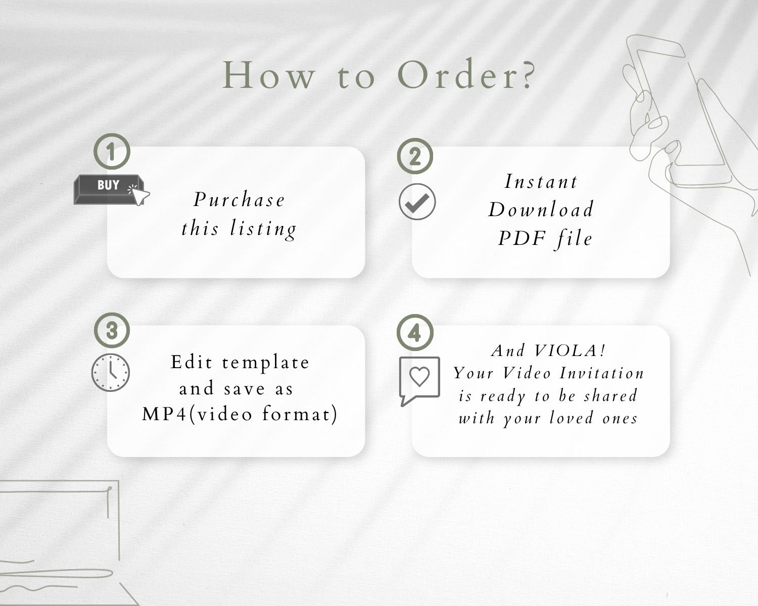 Editable Olive Eloped Wedding Template Video Invitation, Animated ...